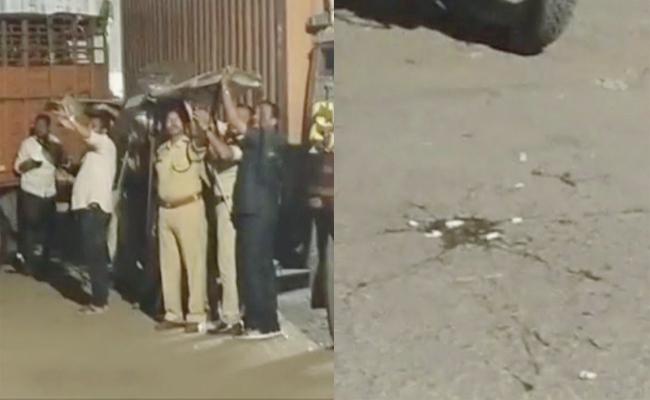 BRS men hurl eggs, tomatoes on Revanth during yatra - Great Andhra